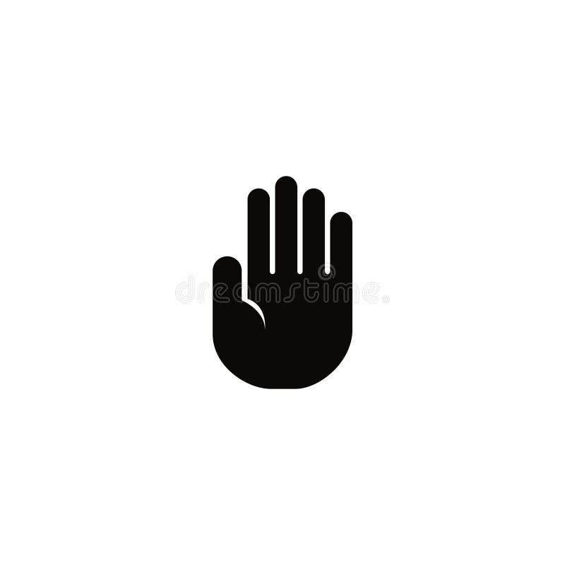 Vector Icon of Hand Signaling Stop, Prohibition Sign, Accessible and ...