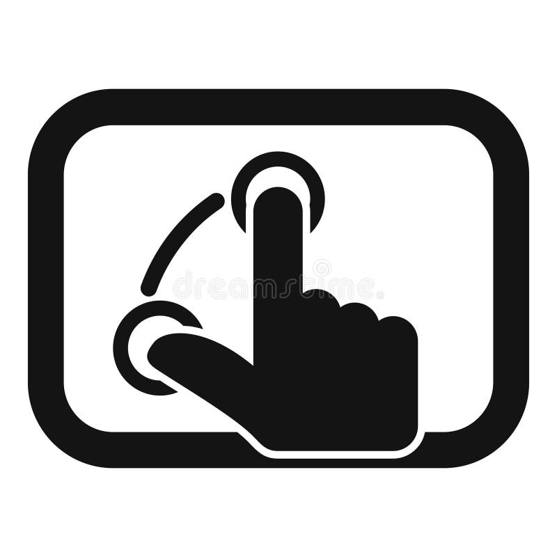 Vector Icon of a Hand Tapping a Touchscreen Symbol, Indicating Click or ...