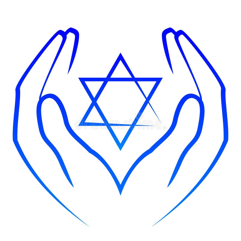 Hands holdin star of David stock vector. Illustration of david - 30076741