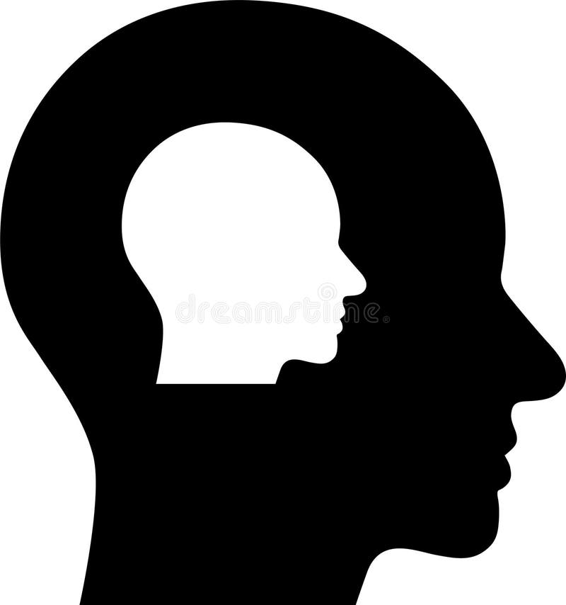 Vector Icon of Head Silhouette in Head Silhouette As a Concept of Inner ...