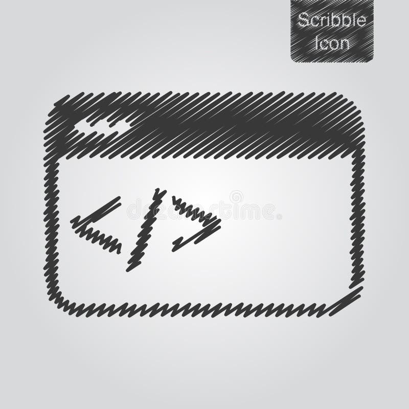 Vector Icon of HTML Concept in Scribble Style Stock Vector ...