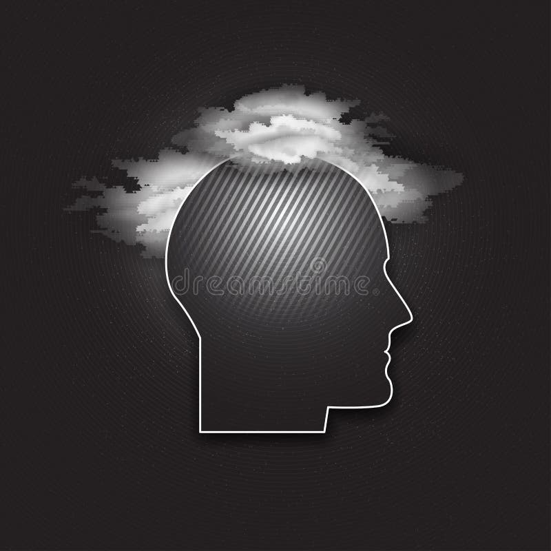 Vector Icon of Human Head. Dark Design Vector Stock Vector ...