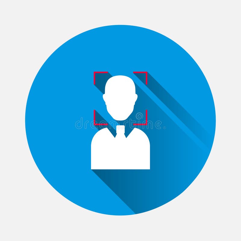 Vector Icon Identification of the Person Icon on Blue Background. Flat ...