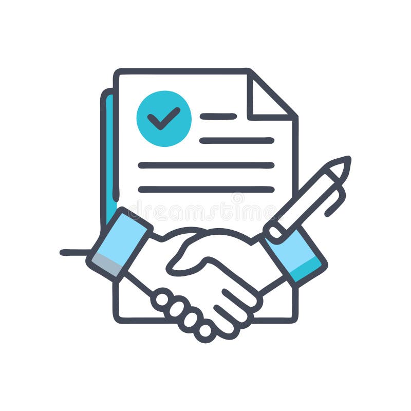 Outsourcing Contract Visual Icon Stock Vector - Illustration of economy ...