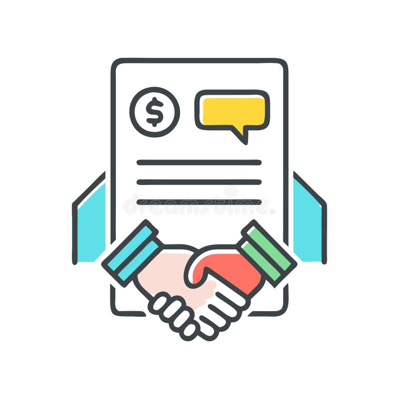 Contract Negotiation Visual Icon Stock Vector - Illustration of ...