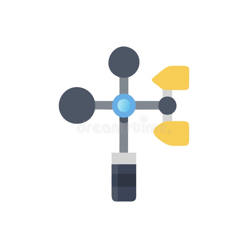 Anemometer Icon for Wind Measurement Stock Illustration - Illustration ...