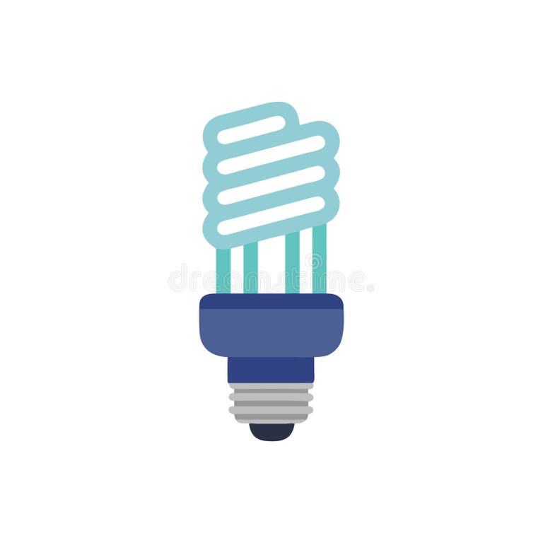 Compact Fluorescent Lamp Icon for Lighting Stock Illustration ...