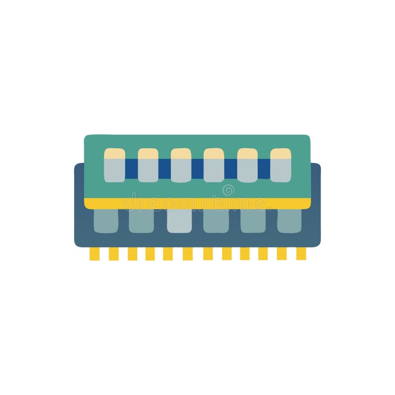Computer RAM Module Icon for Performance Stock Illustration ...