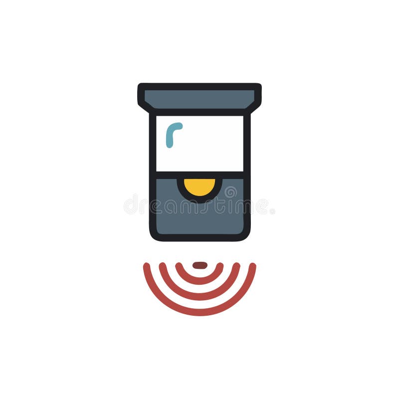 Motion Detector Light Icon for Security Stock Illustration ...