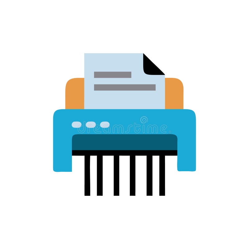 Paper Shredder Icon for Security Stock Illustration - Illustration of ...