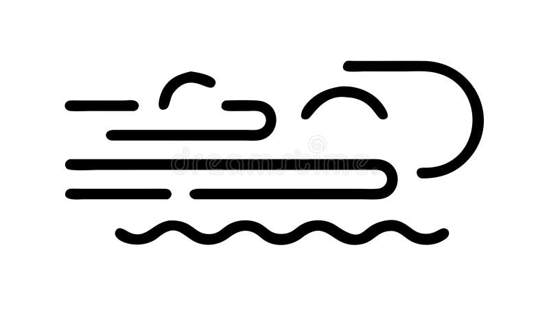 Windy Cloudy Weather Conditions Vector Icon, Vector Design Generative ...