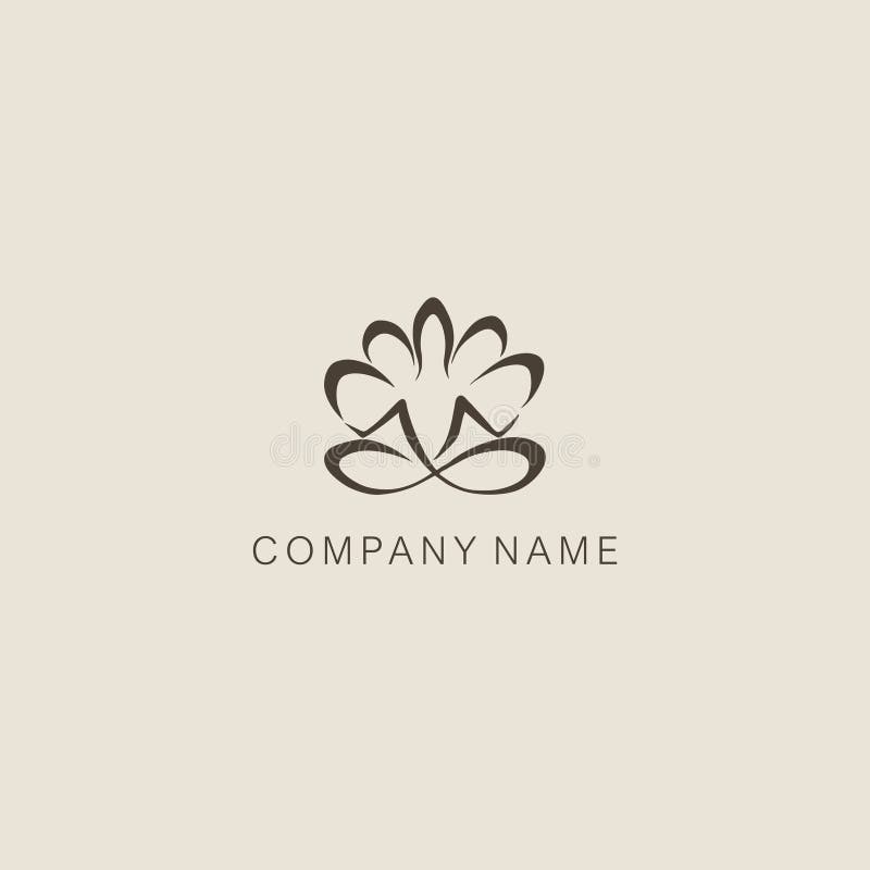 Design Template of the Lotus Position, Floral Logo. Stock Illustration ...