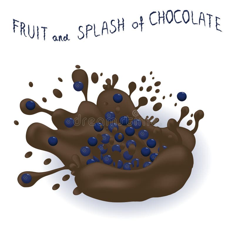 Vector Icon Illustration Logo for Ripe Blue Berry Blueberry, Splash of ...