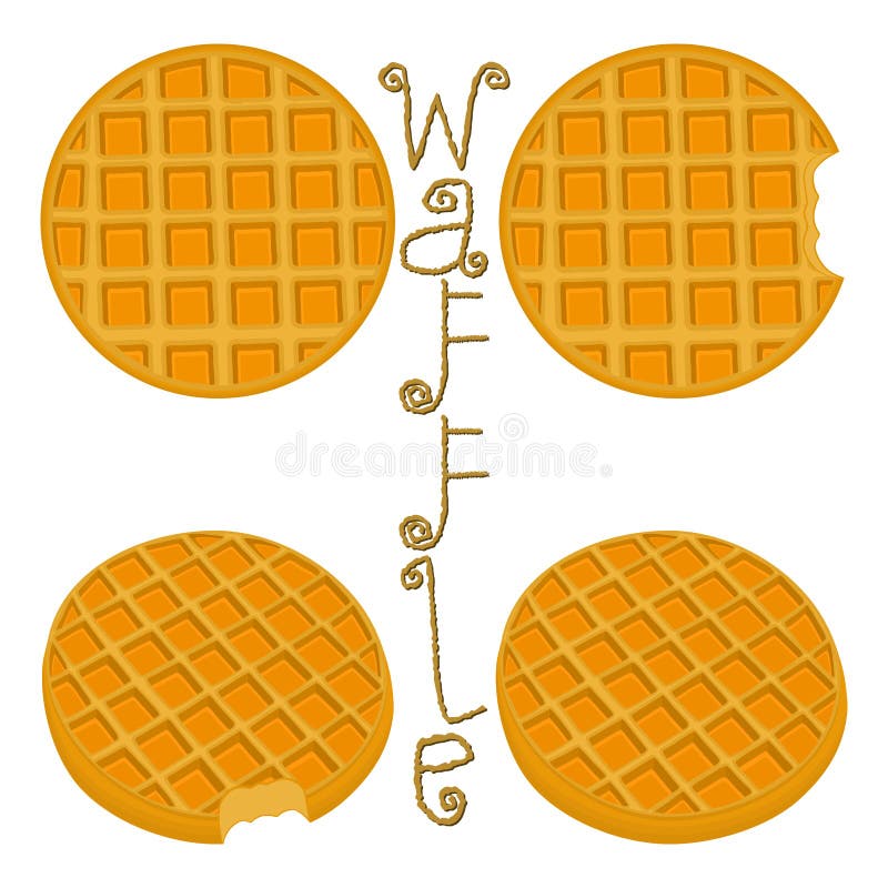 Vector Icon Illustration Logo for Set Various Sweet Waffles. Stock ...