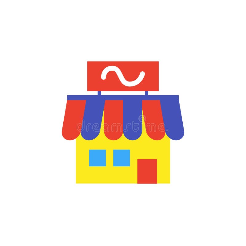 Vector Icon or Illustration Showing Store Building in Material Design ...