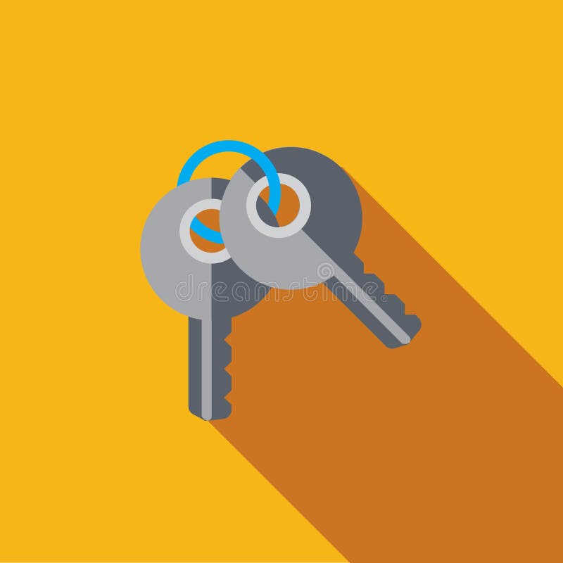 Vector Icon Illustration with Two Keys in Flat Design Style Stock ...