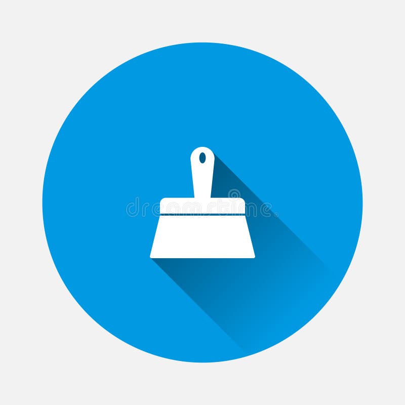 Vector Icon Image Paint Brush Icon on Blue Background. Flat Image with ...