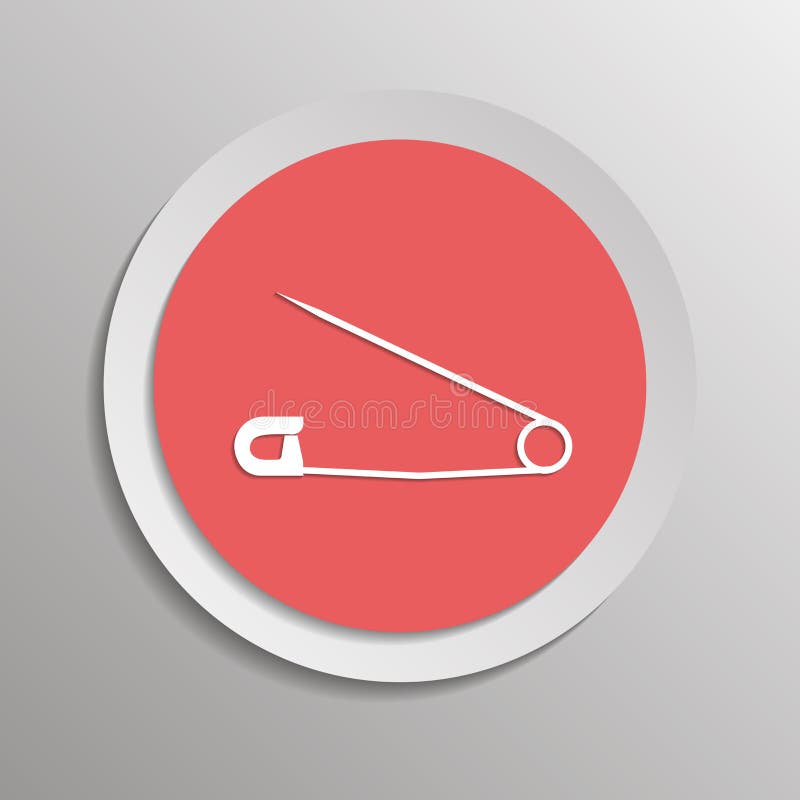 Vector Icon Image Safety Pin.Vector Illustration on a Sticker with ...