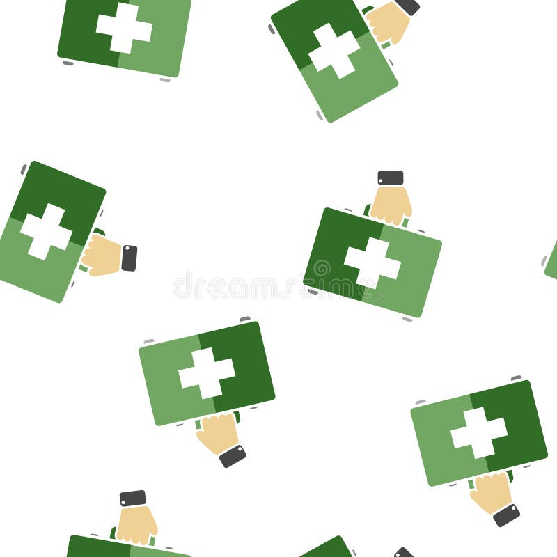 Vector Icon Indicates the Presence with Hand of First-aid. Doctor Stock ...