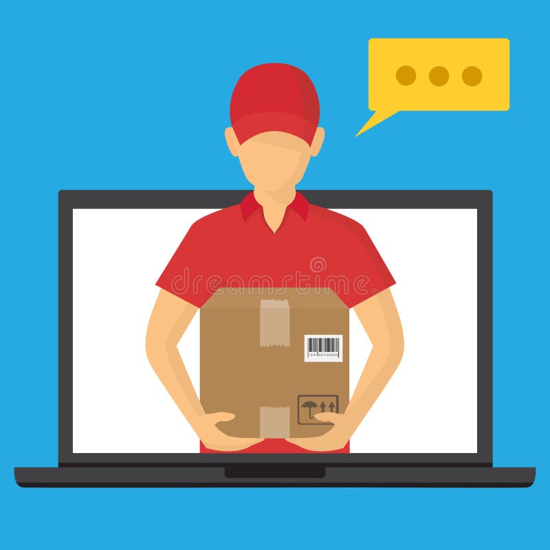 Vector Icon, Isometric Man, Delivery Concept. Man and Parcel Stock ...