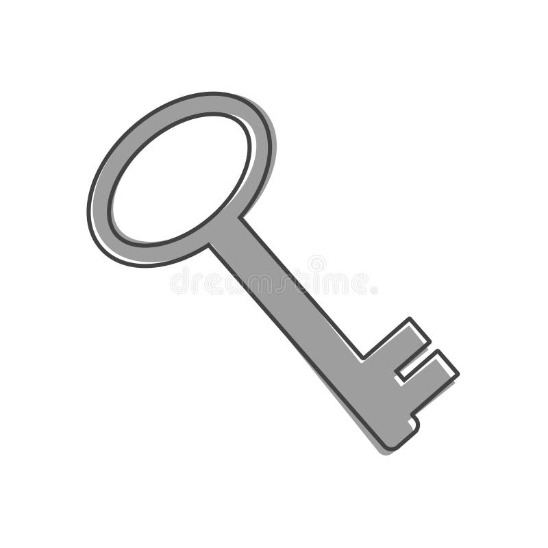 Vector Icon of a Key Cartoon Style on White Isolated Background Stock ...