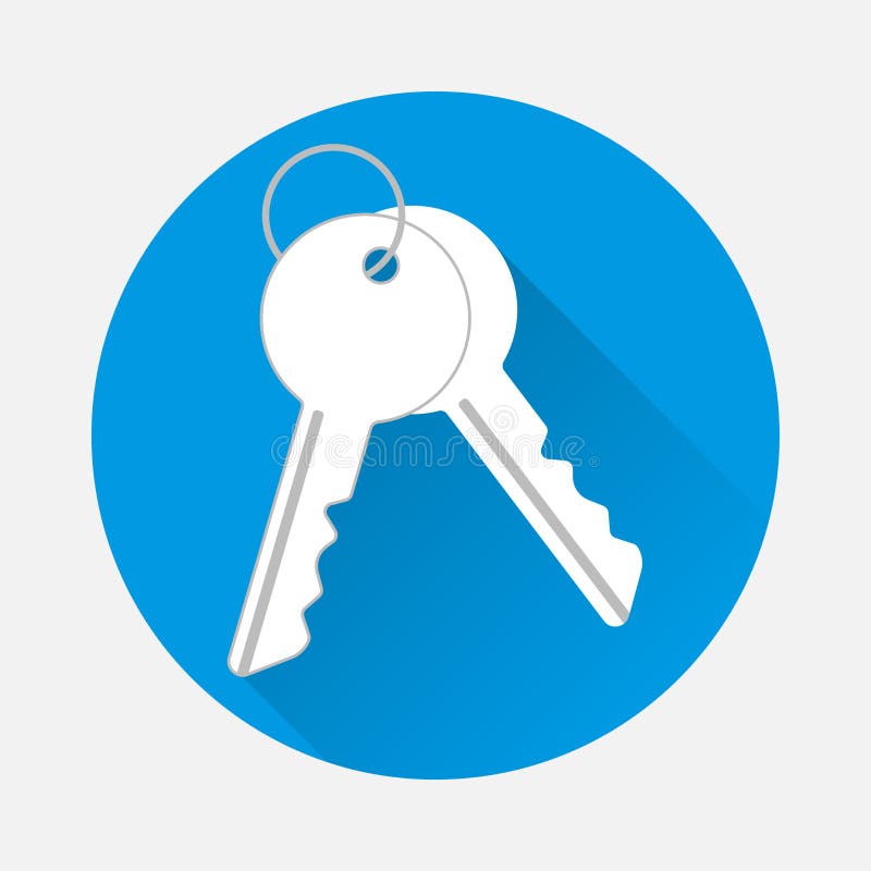 Vector Icon Keys on Blue Background. Flat Image Symbol Key with Stock ...