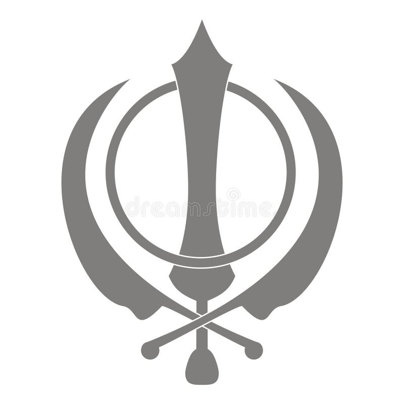 Vector icon with Khanda stock vector. Illustration of holy - 160640990