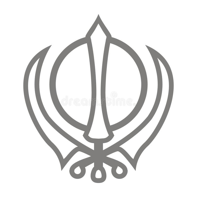 Vector icon with Khanda stock vector. Illustration of sacred - 160641193