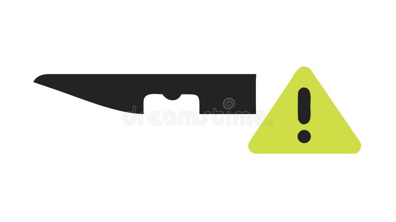 Warning Knife Vector Icon, Sharp Object Danger Symbol, Vector Design ...