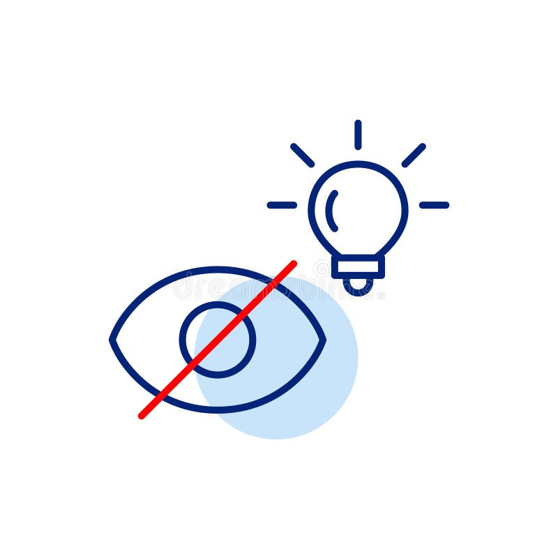 Vector Icon of Light Bulb with No Eye, Symbolizing Hidden Ideas ...