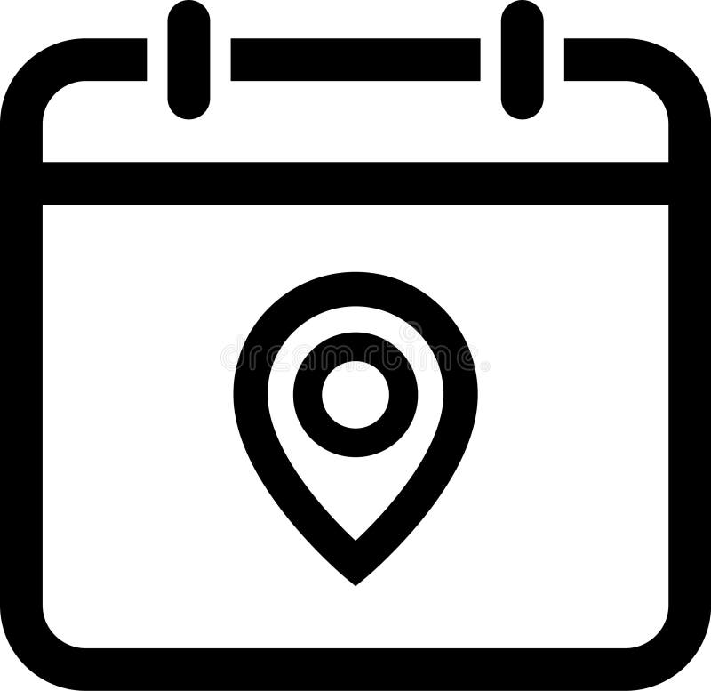 Vector Icon of Location on Tear-off Calendar As Reminder of Event Stock ...