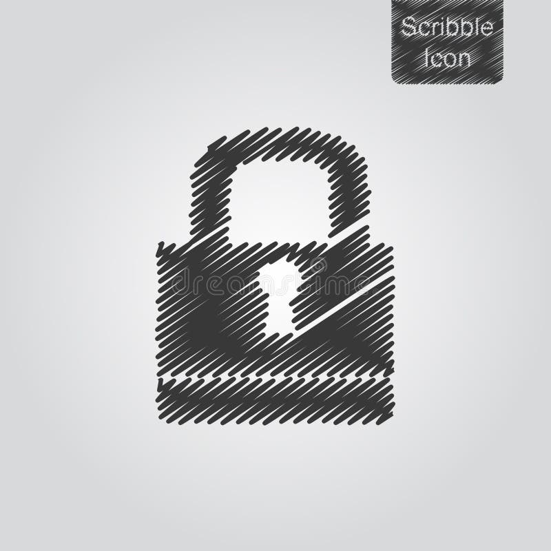 Vector Icon of Lock in Scribble Style Stock Vector - Illustration of ...
