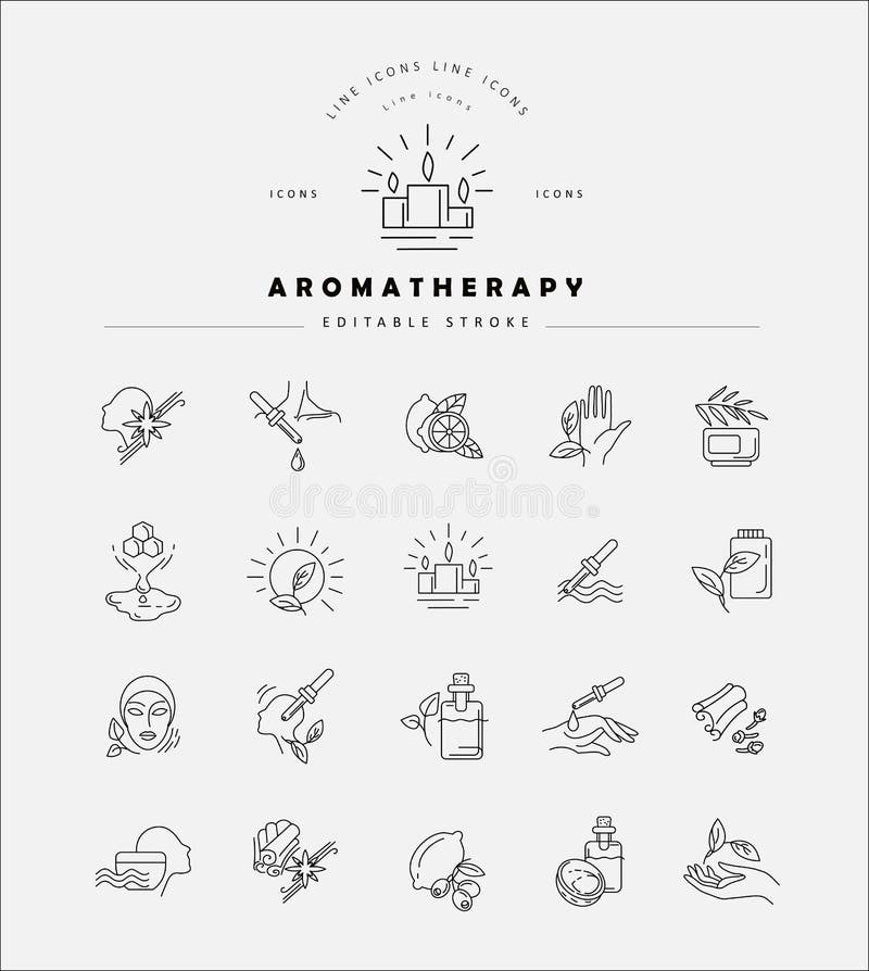 Vector Icon and Logo for Aromatherapy. Editable Outline Stroke Stock ...