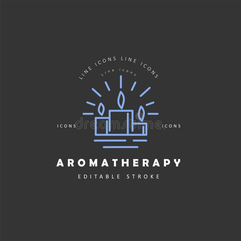 Vector Icon and Logo for Aromatherapy. Editable Outline Stroke Stock ...