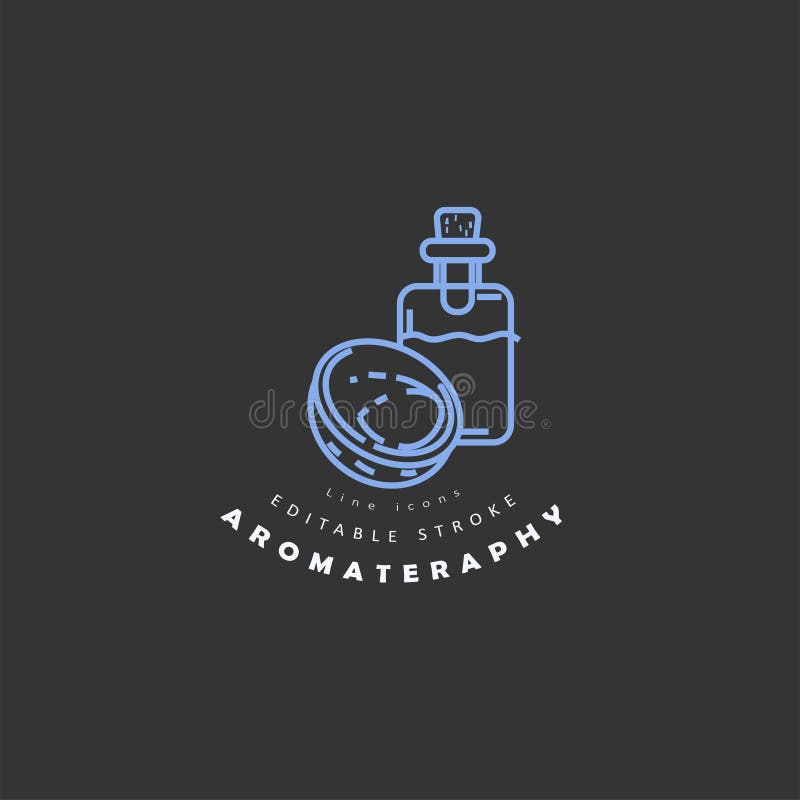 Vector Icon and Logo for Aromatherapy. Editable Outline Stroke Stock ...