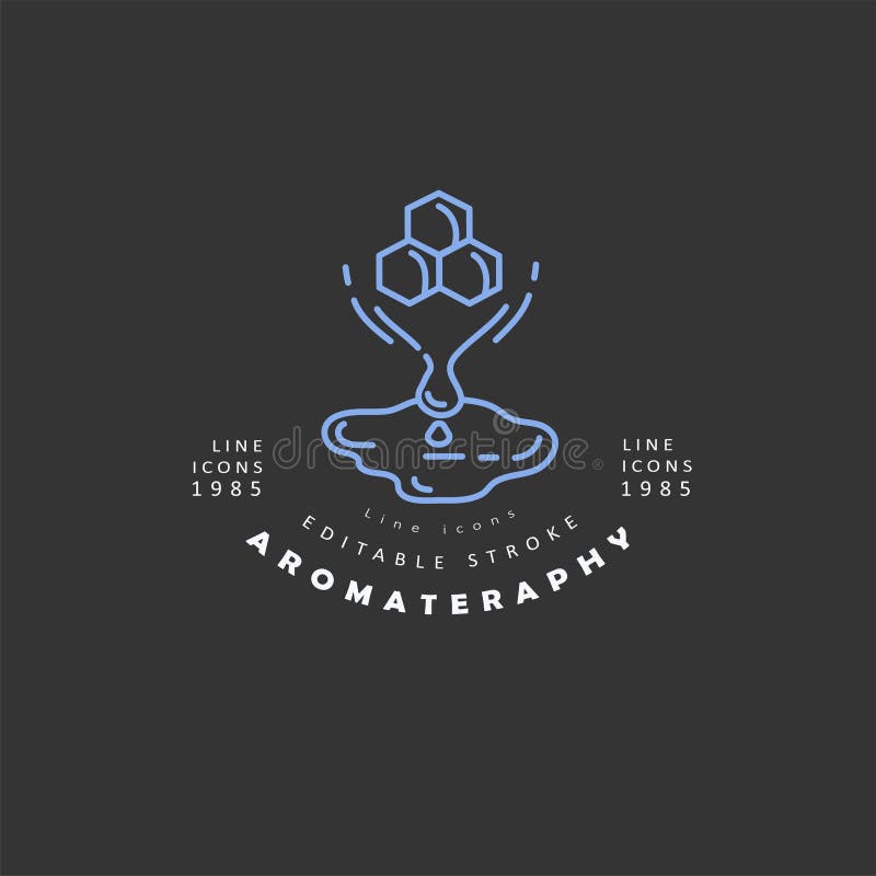 Vector Icon and Logo for Aromatherapy. Editable Outline Stroke Stock ...