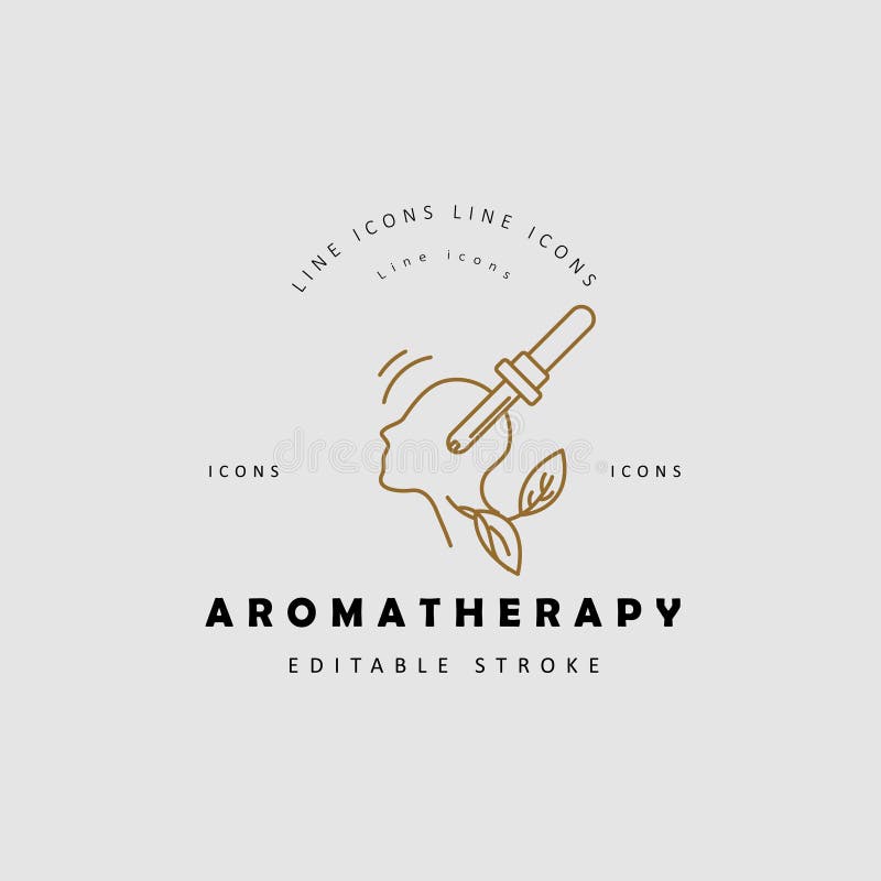 Vector Icon and Logo for Aromatherapy. Editable Outline Stroke Stock ...