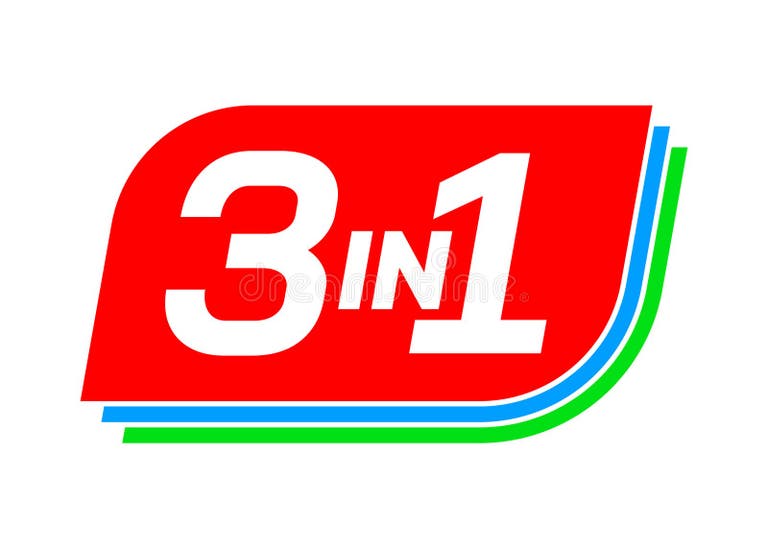 3in1 Vector Icon Logo Badge. 3 in 1 Concept Illustration for Packaging ...