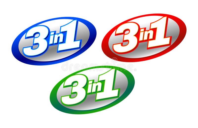 3in1 Vector Icon Logo Badge. 3 in 1 Concept Illustration for Packaging ...