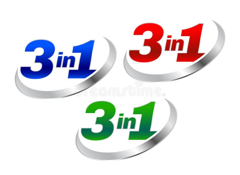 3in1 Vector Icon Logo Badge. 3 in 1 Concept Illustration for Packaging ...