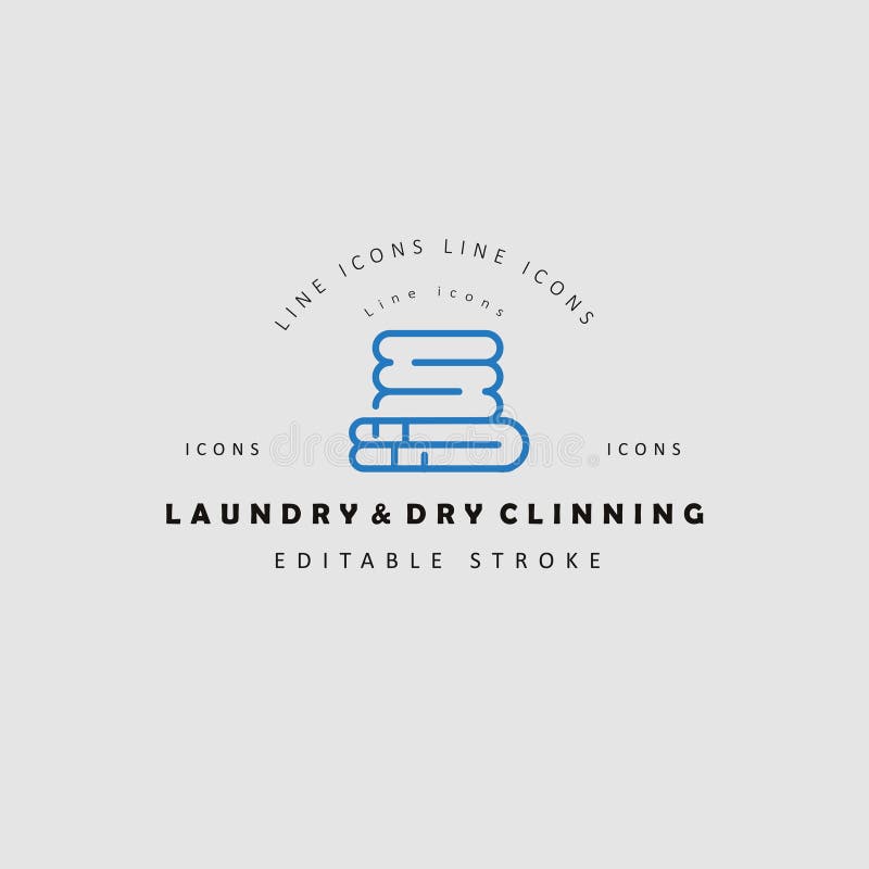 Vector Icon and Logo for Laundry and Dry Clinning. Editable Outline ...
