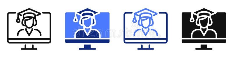 Vector Icon or Logo of Online Education Stock Illustration ...