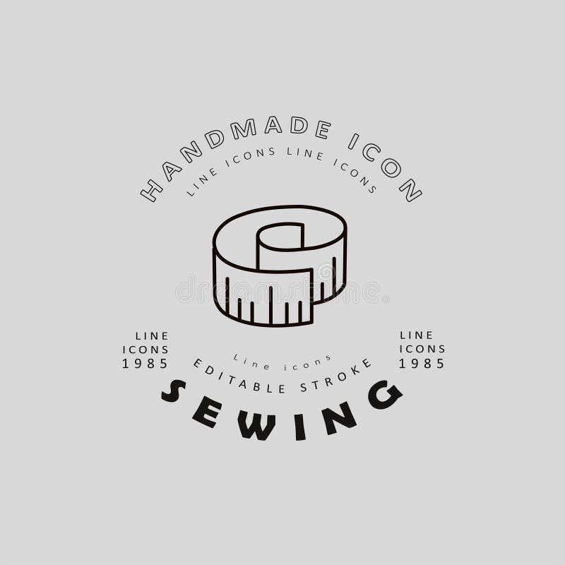 Vector Icon and Logo Sewing and Handmade. Editable Outline Stroke Stock ...