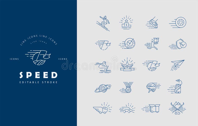 Vector Icon and Logo for Speed. Editable Outline Stroke Size Stock ...