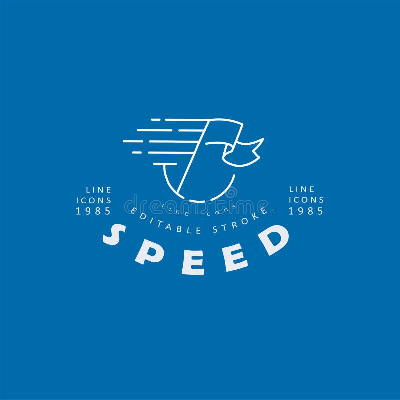Vector Icon and Logo for Speed Motion. Editable Outline Stroke Size ...