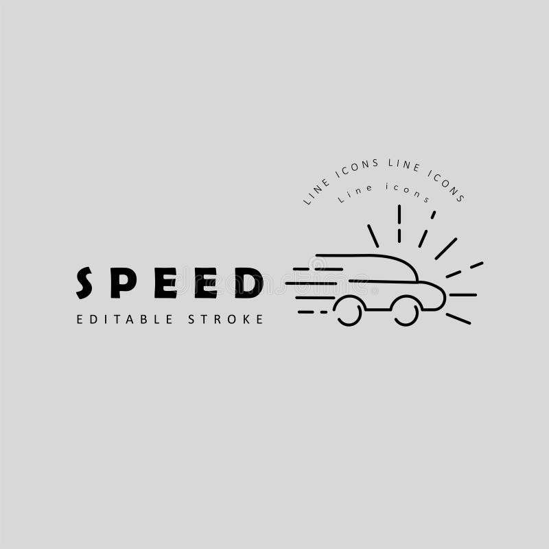Vector Icon and Logo for Speed Motion. Editable Outline Stroke Size ...