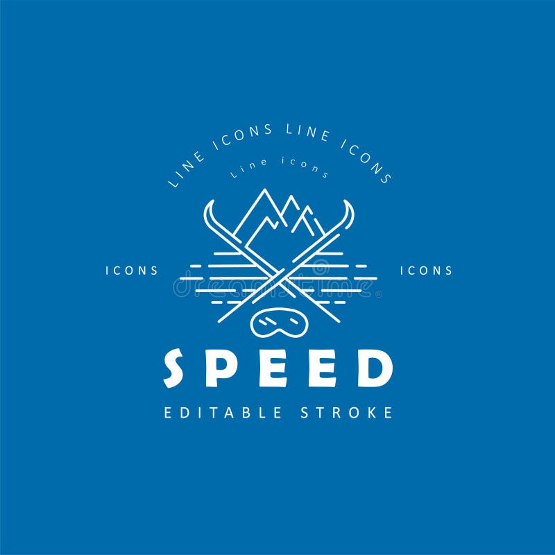 Vector Icon and Logo for Speed Motion. Editable Outline Stroke Size ...