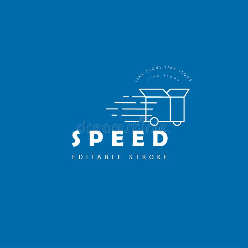 Vector Icon and Logo for Speed Motion. Editable Outline Stroke Size ...