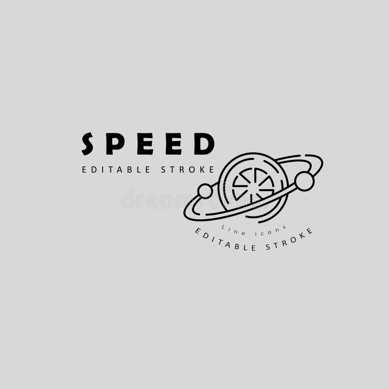 Vector Icon and Logo for Speed Motion. Editable Outline Stroke Size ...