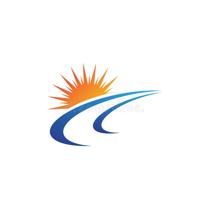 Vector Icon Logo Template Sun Over Horizon. Stock Vector - Illustration ...